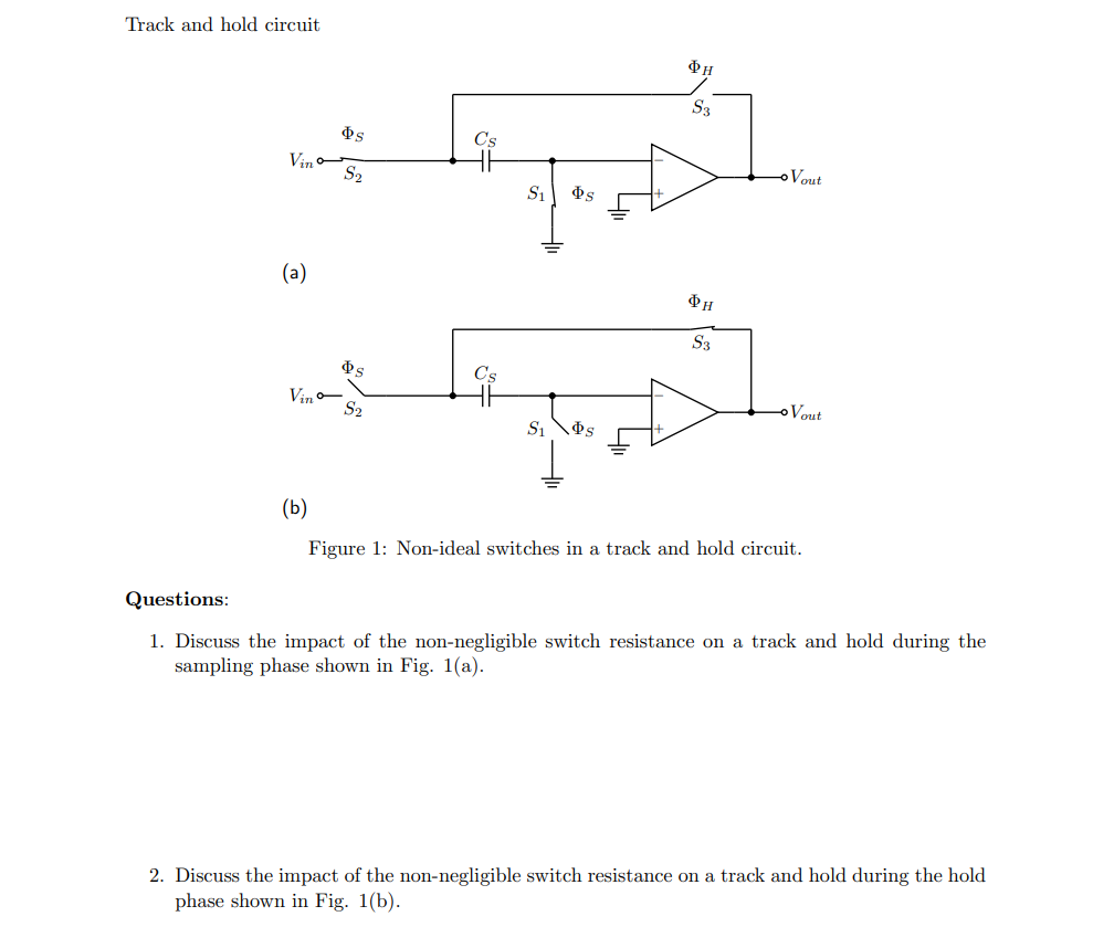 Solved Track And Hold Circuit A Iv Figure 1 Non Ideal