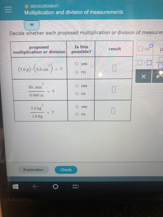 Solved --O MEASUREMENT Multiplication and division of | Chegg.com