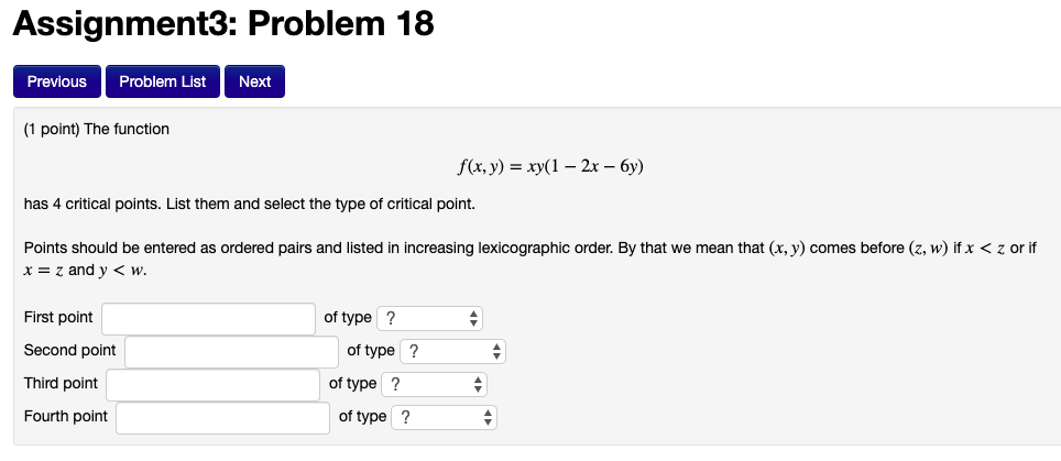 Solved Assignment3: Problem 18 Previous Problem List Next (1 | Chegg.com