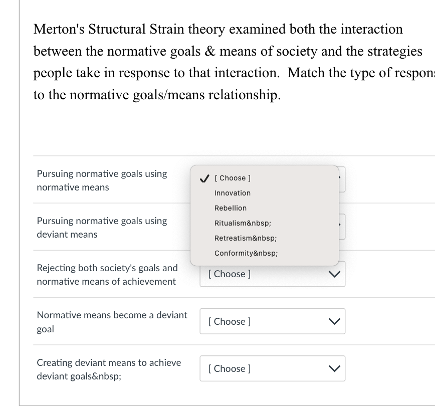 Merton's Structural Strain theory examined both the | Chegg.com