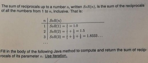 Solved The sum of reciprocals up to a number n, written | Chegg.com