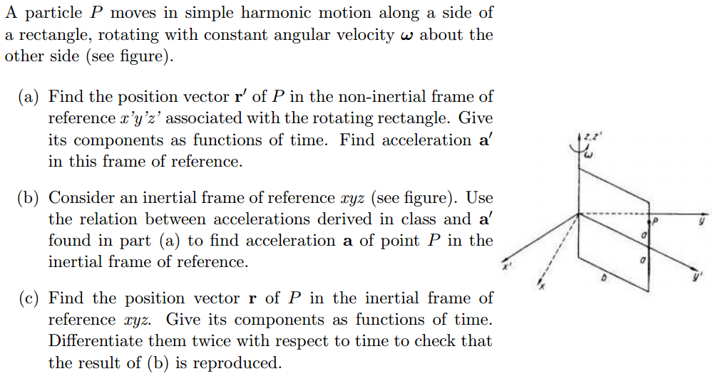 Solved A particle P moves in simple harmonic motion along a | Chegg.com