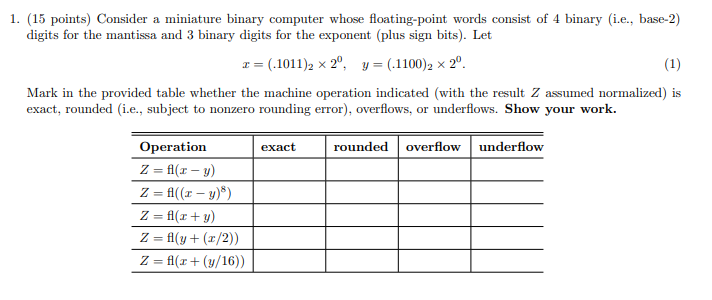 Solved 1 15 Points Consider A Miniature Binary Computer 6562