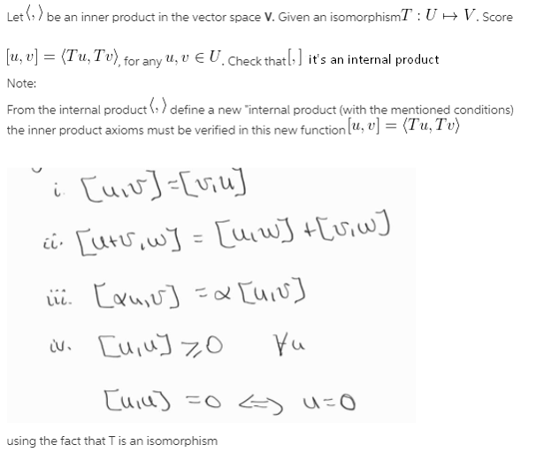 Solved Let (s) be an inner product in the vector space V. | Chegg.com