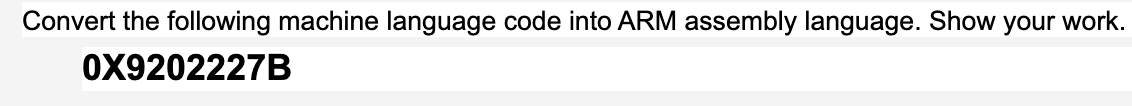 Solved Convert the following machine language code into ARM | Chegg.com