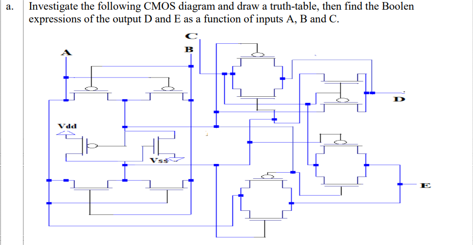 Solved a. Investigate the following CMOS diagram and draw a | Chegg.com