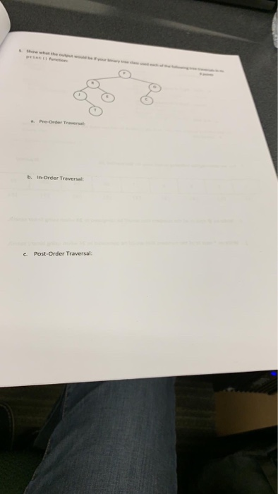 Solved Pre Order Traversal b. In Order Traversal: c | Chegg.com