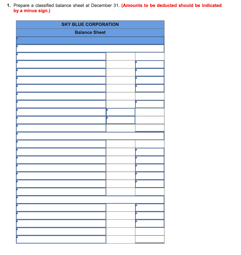 Solved M4-16 Reporting a Balance Sheet [LO 4-4] The Sky Blue | Chegg.com