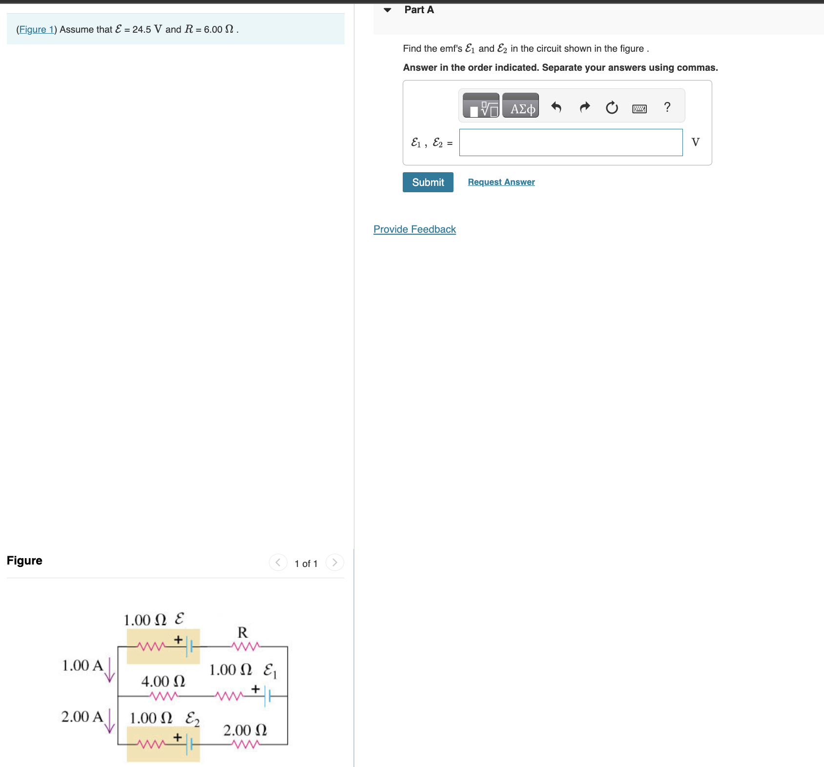 Solved Part A(Figure 1) ﻿Assume that E=24.5V ﻿and | Chegg.com