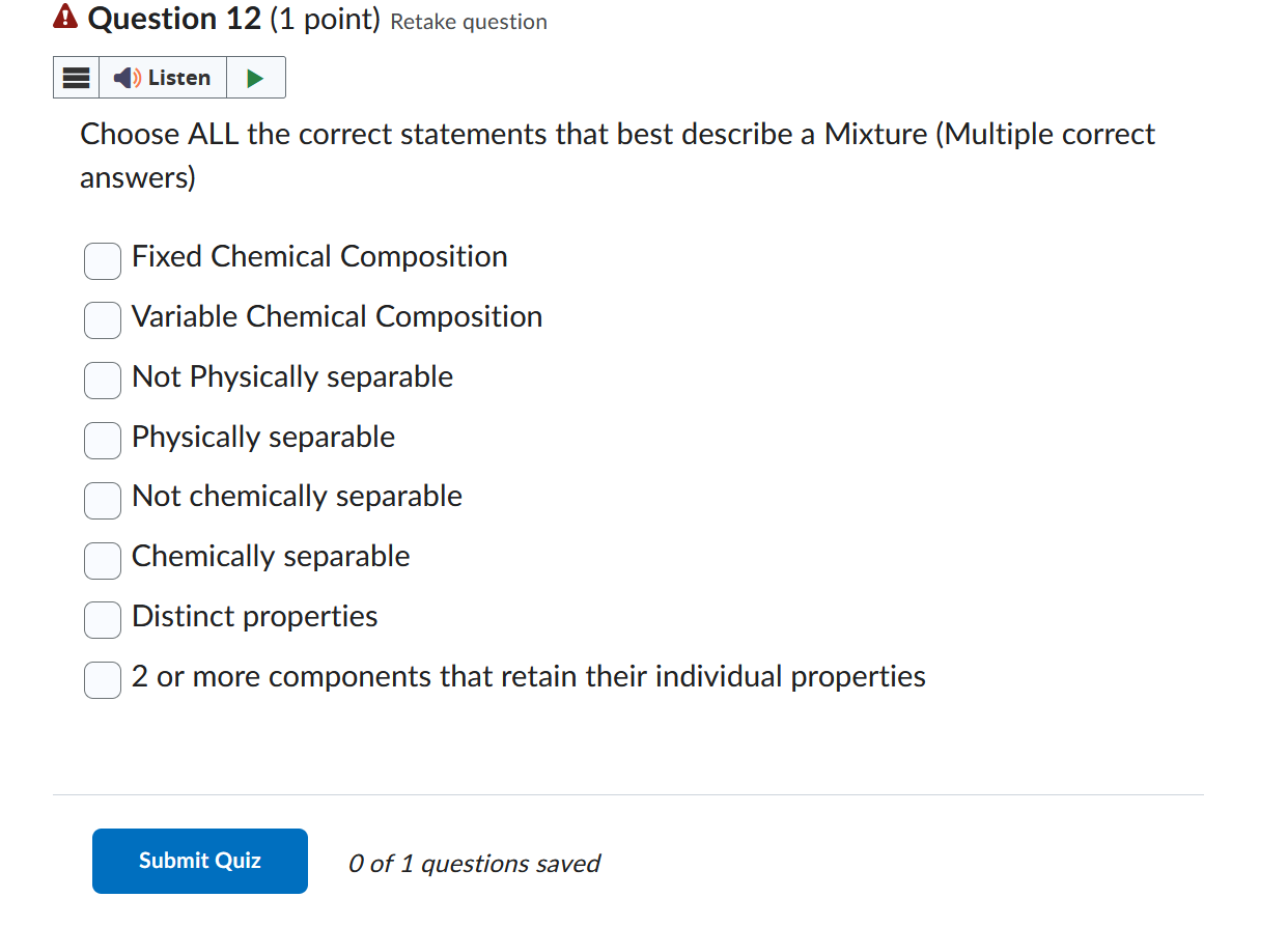 Solved Choose ALL the correct statements that best describe | Chegg.com