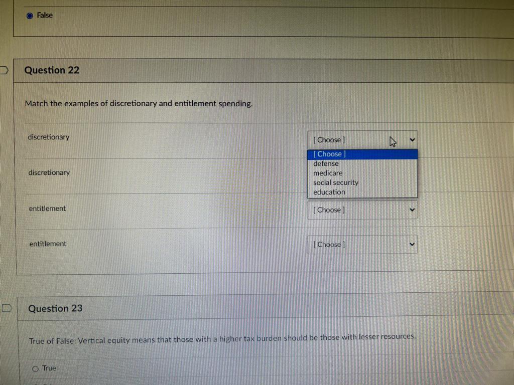 Solved Match the examples of discretionary and entitlement | Chegg.com