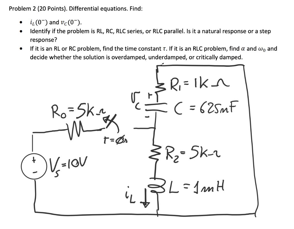 Solved Problem 2 (20 Points). Differential equations. Find: | Chegg.com