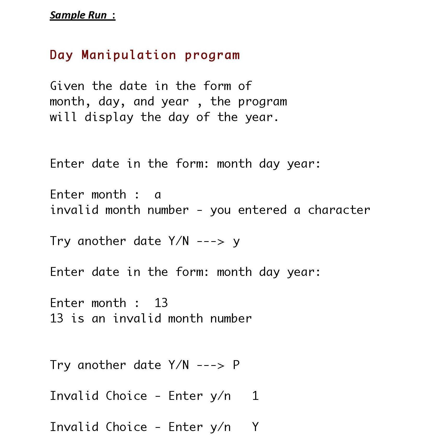 Solved Write a menu driven C++ program that prints the day | Chegg.com