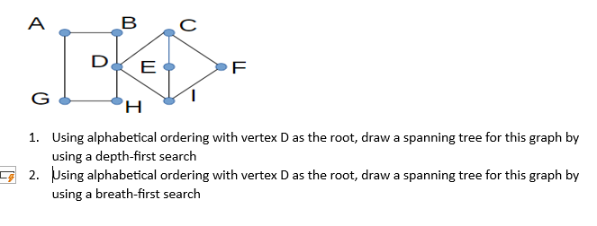 Using alphabetical ordering with vertex D ﻿as the | Chegg.com
