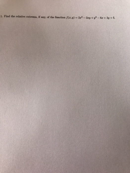 Solved l. Find the relative extrema, if any, of the function | Chegg.com