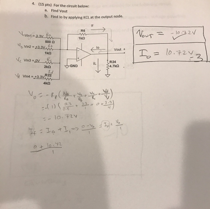 Solved For the circuit below: a. Find Vout b. Find to by | Chegg.com
