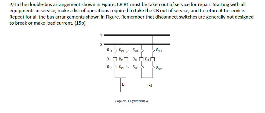 Solved 4) In the double-bus arrangement shown in Figure, CB | Chegg.com