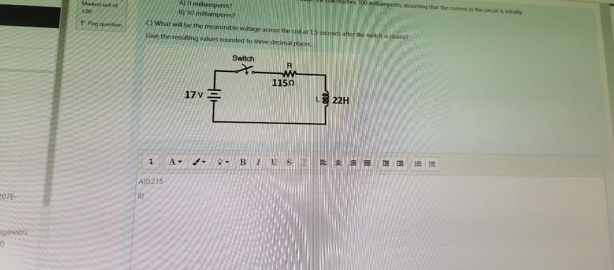 Solved Determine the instant in time at which the current | Chegg.com