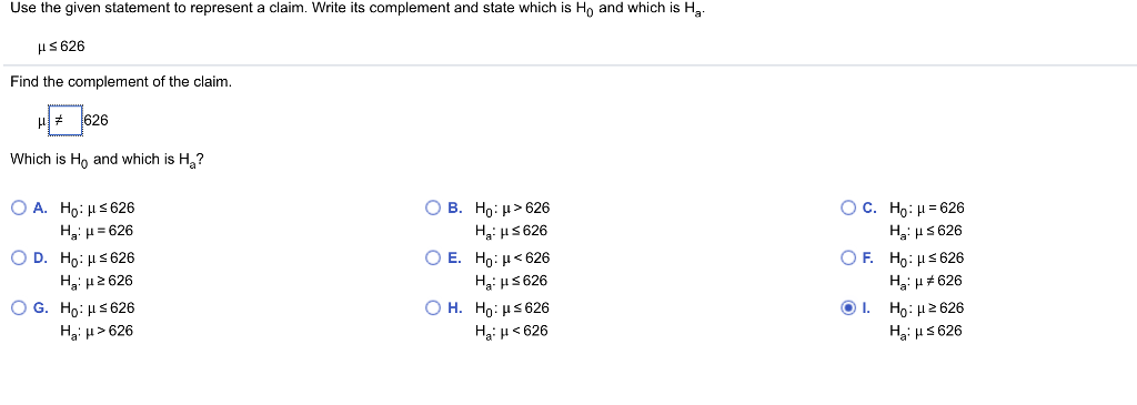 Solved Use the given statement to represent a claim. Write | Chegg.com