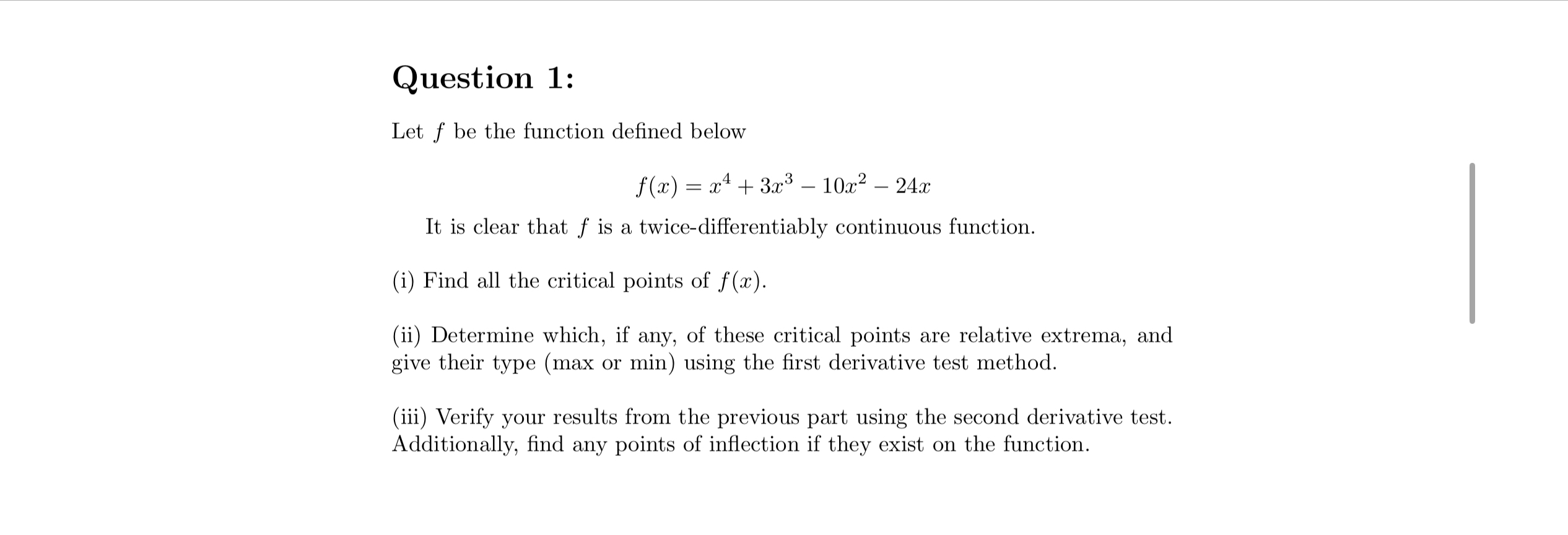 Solved Let f be the function defined below | Chegg.com