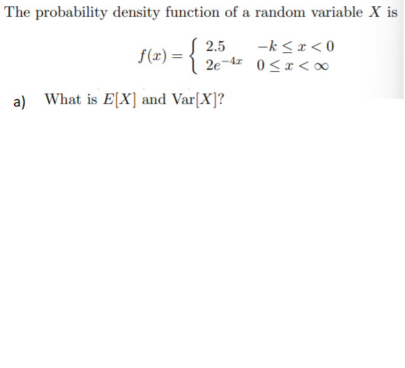 Solved The probability density function of a random variable | Chegg.com