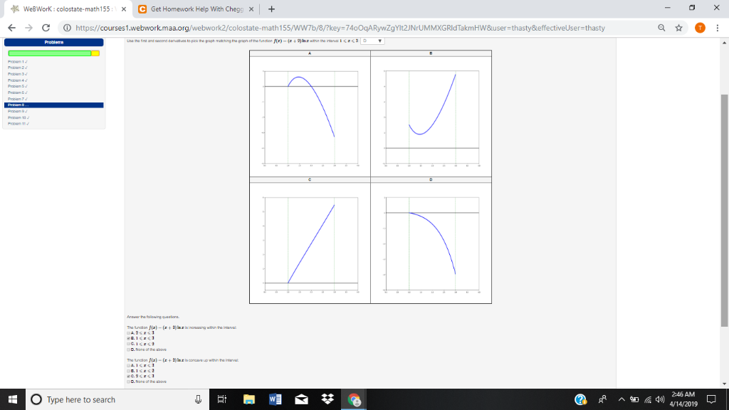 Solved WeBWorK : colostate-math 155 e Get Homework Help with | Chegg.com