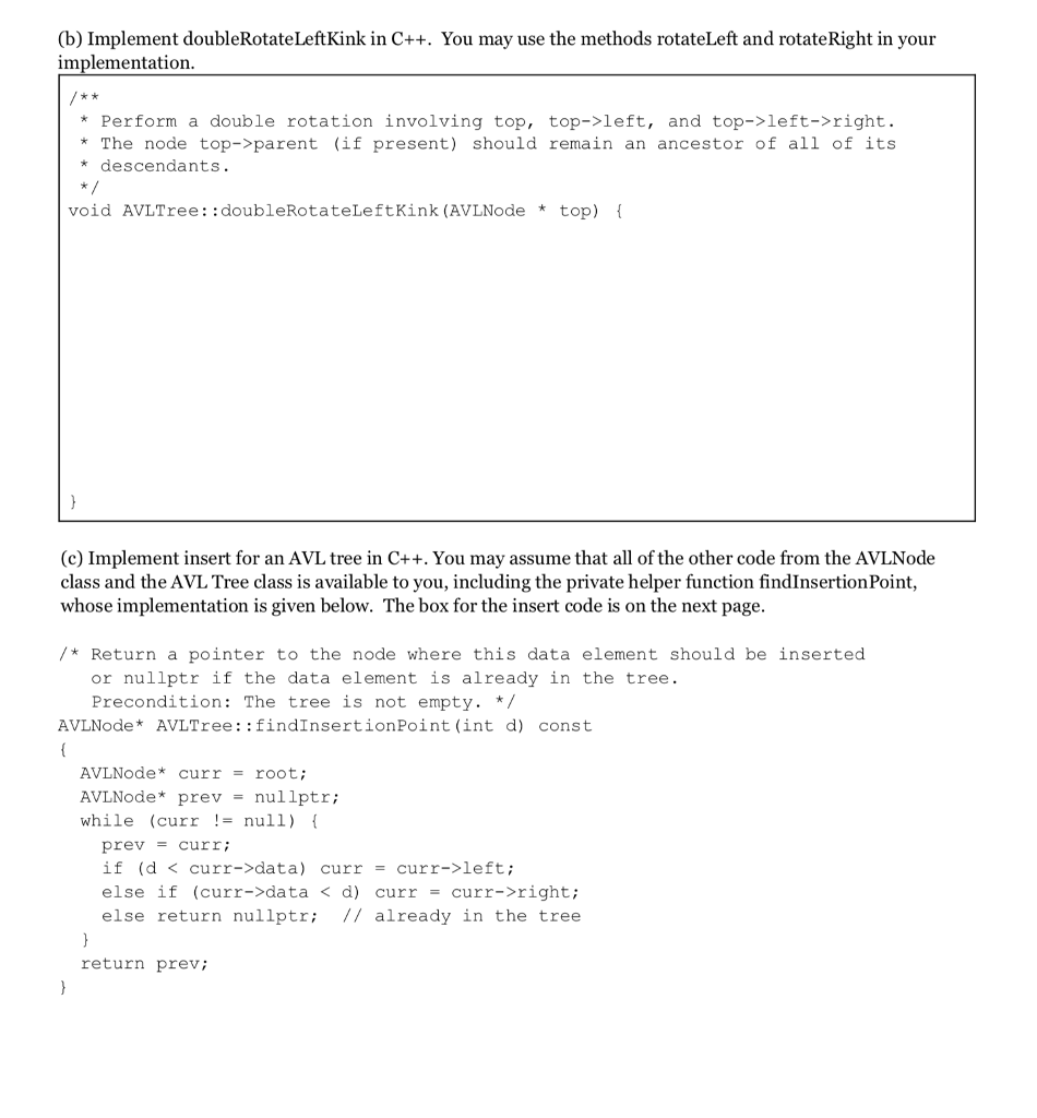 Solved 3. (15 points - Completeness) Implementing AVL | Chegg.com