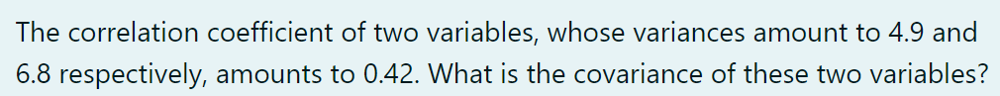 Solved The correlation coefficient of two variables, whose | Chegg.com