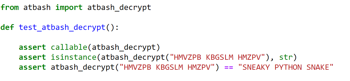 Solved Your module now has two functions (in atbash.py ) and | Chegg.com