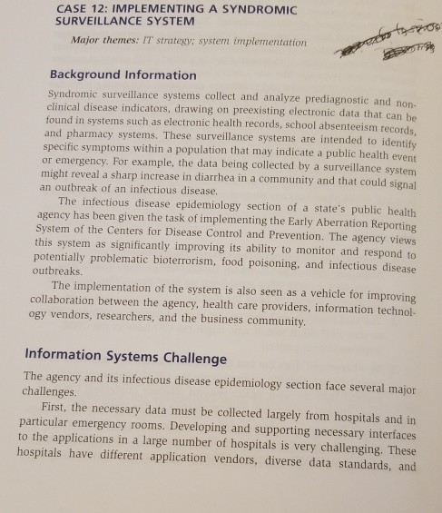 Solved Major themes: IT strategy; system implementation | Chegg.com