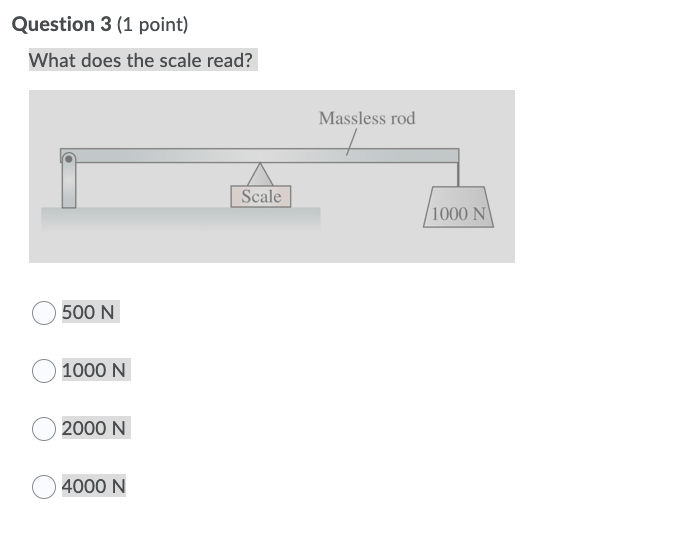Solved Question 3 (1 point) What does the scale read? | Chegg.com