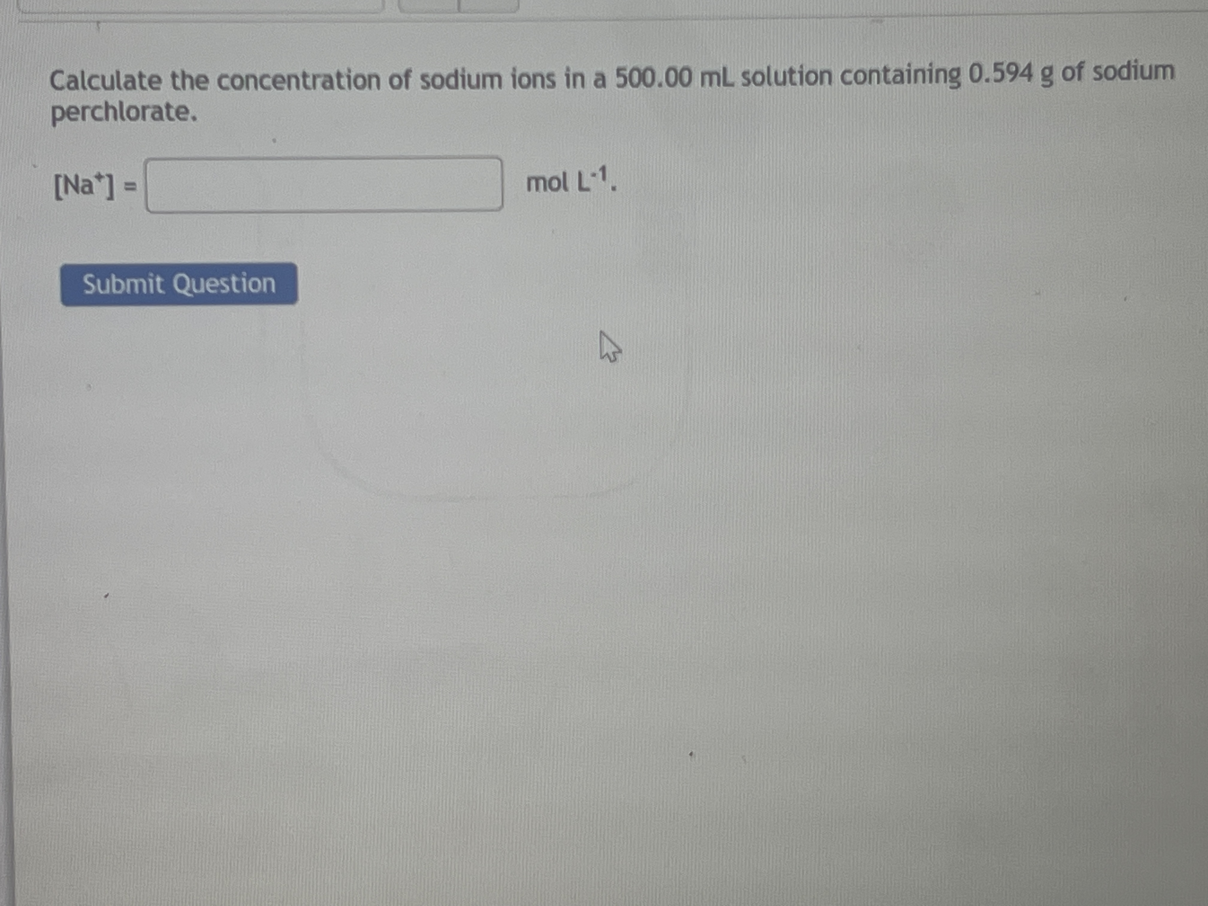 Solved Calculate the concentration of sodium ions in a | Chegg.com