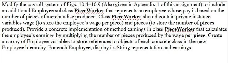 Solved Appendix 1 – Employee Class Code (Fig 10.4 and 10.9) | Chegg.com