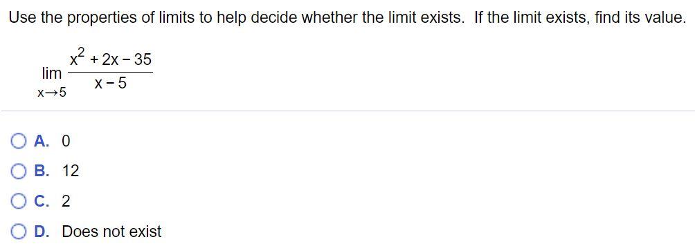 Solved Use the properties of limits to help decide whether | Chegg.com