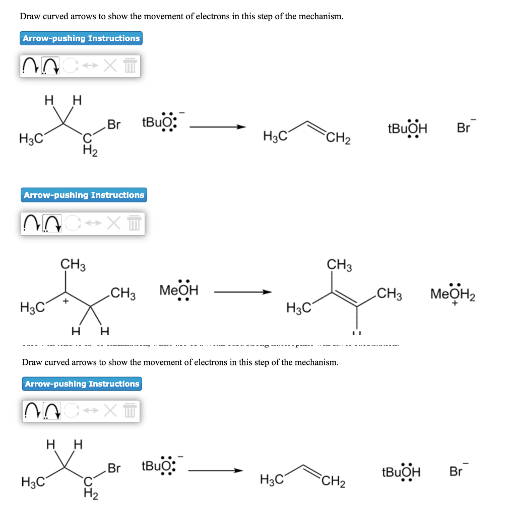 Solved Draw curved arrows to show the movement of electrons | Chegg.com