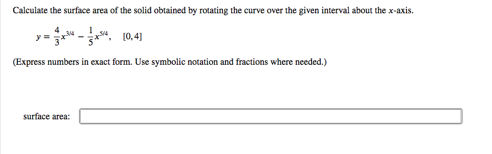 Solved Calculate the surface area of the solid obtained by | Chegg.com