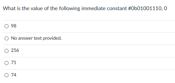 Solved What is the value of the following immediate constant | Chegg.com