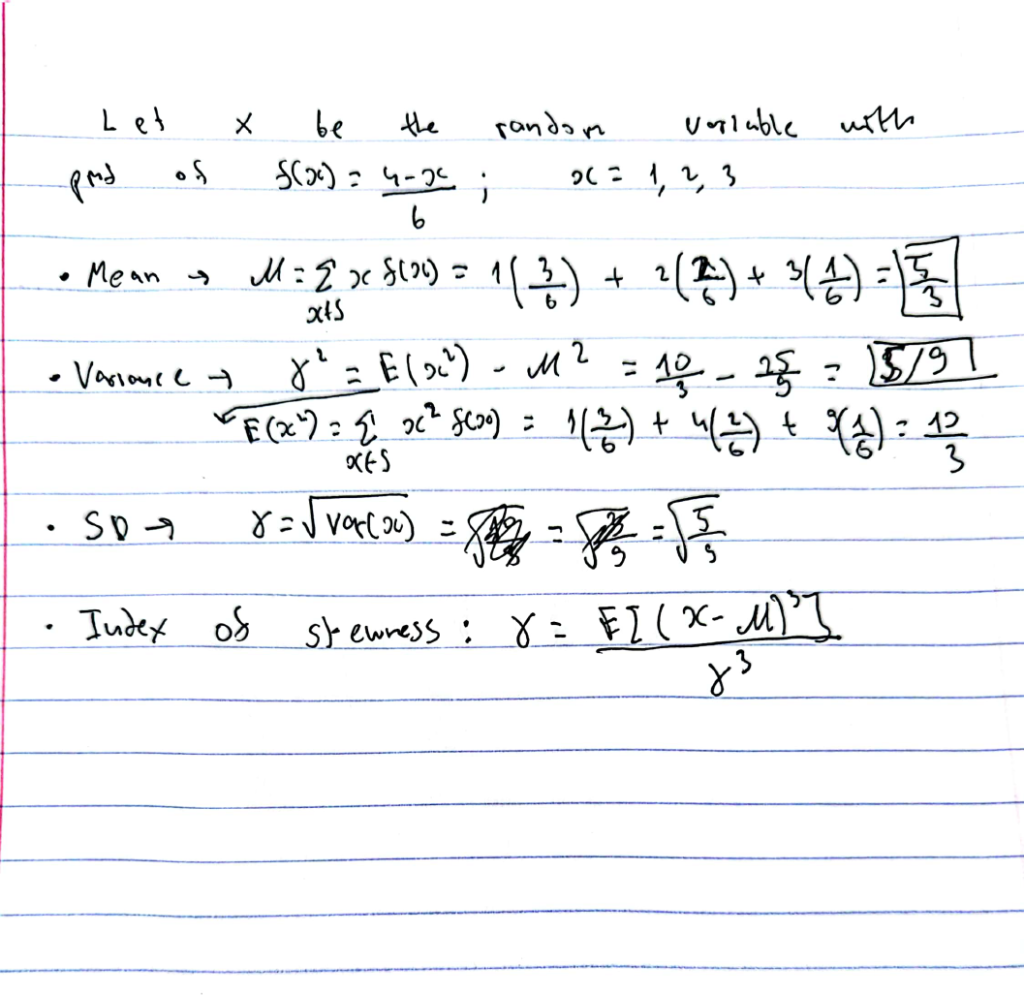 Solved Find mean, variance, standard deviation and index of | Chegg.com