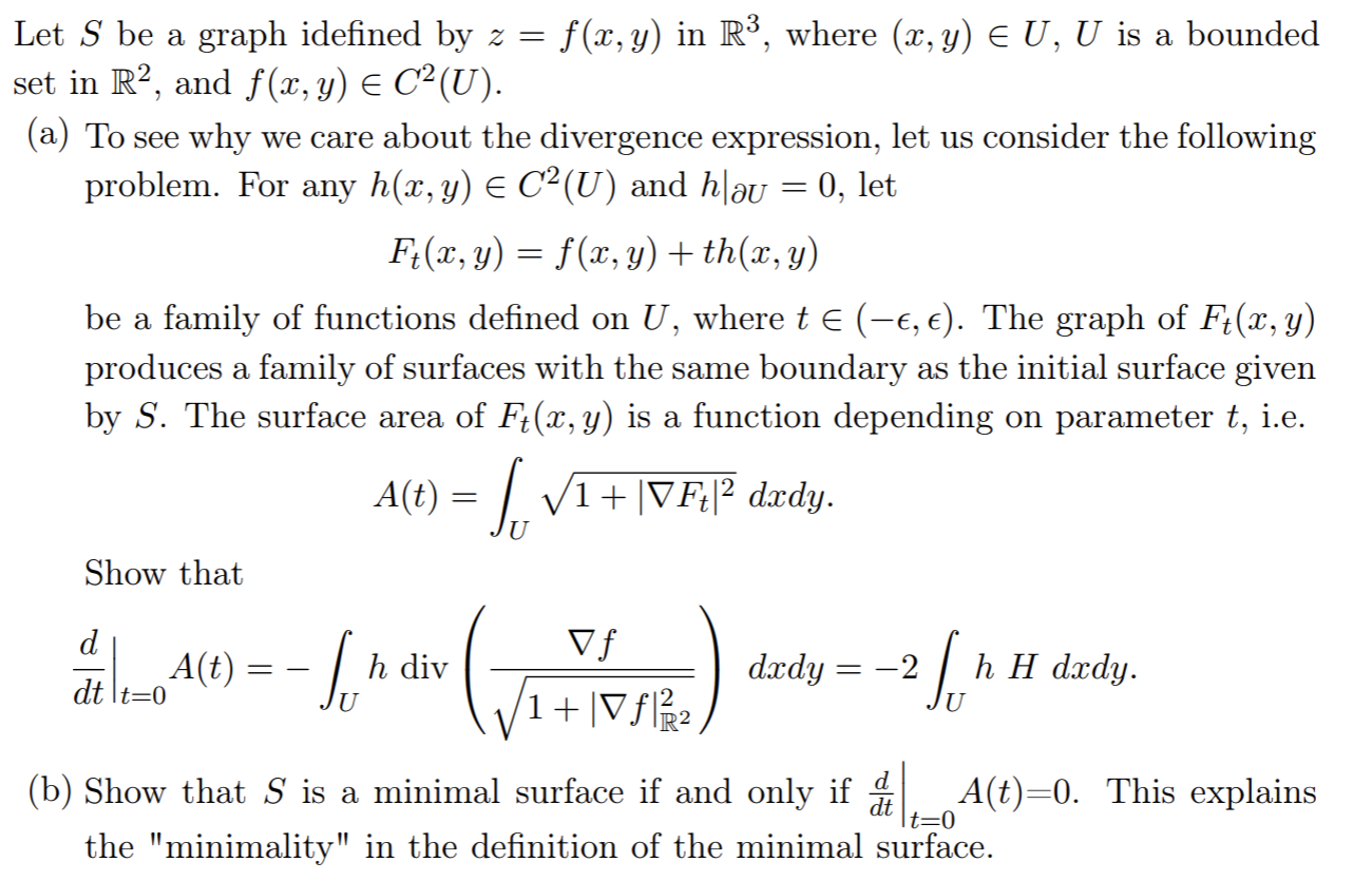 Solved = Let S be a graph idefined by z = f(x, y) in R", | Chegg.com