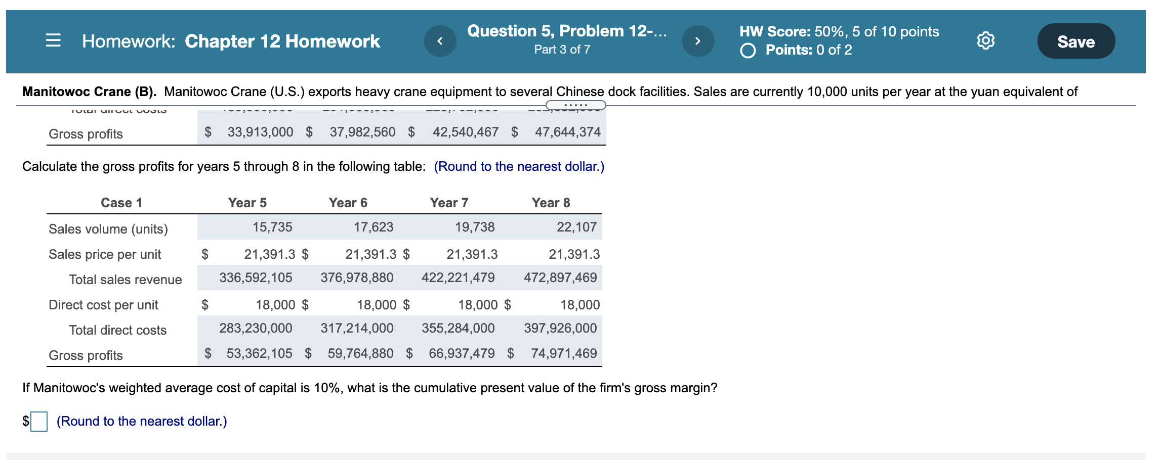 Solved = Homework: Chapter 12 Homework Question 5, Problem | Chegg.com