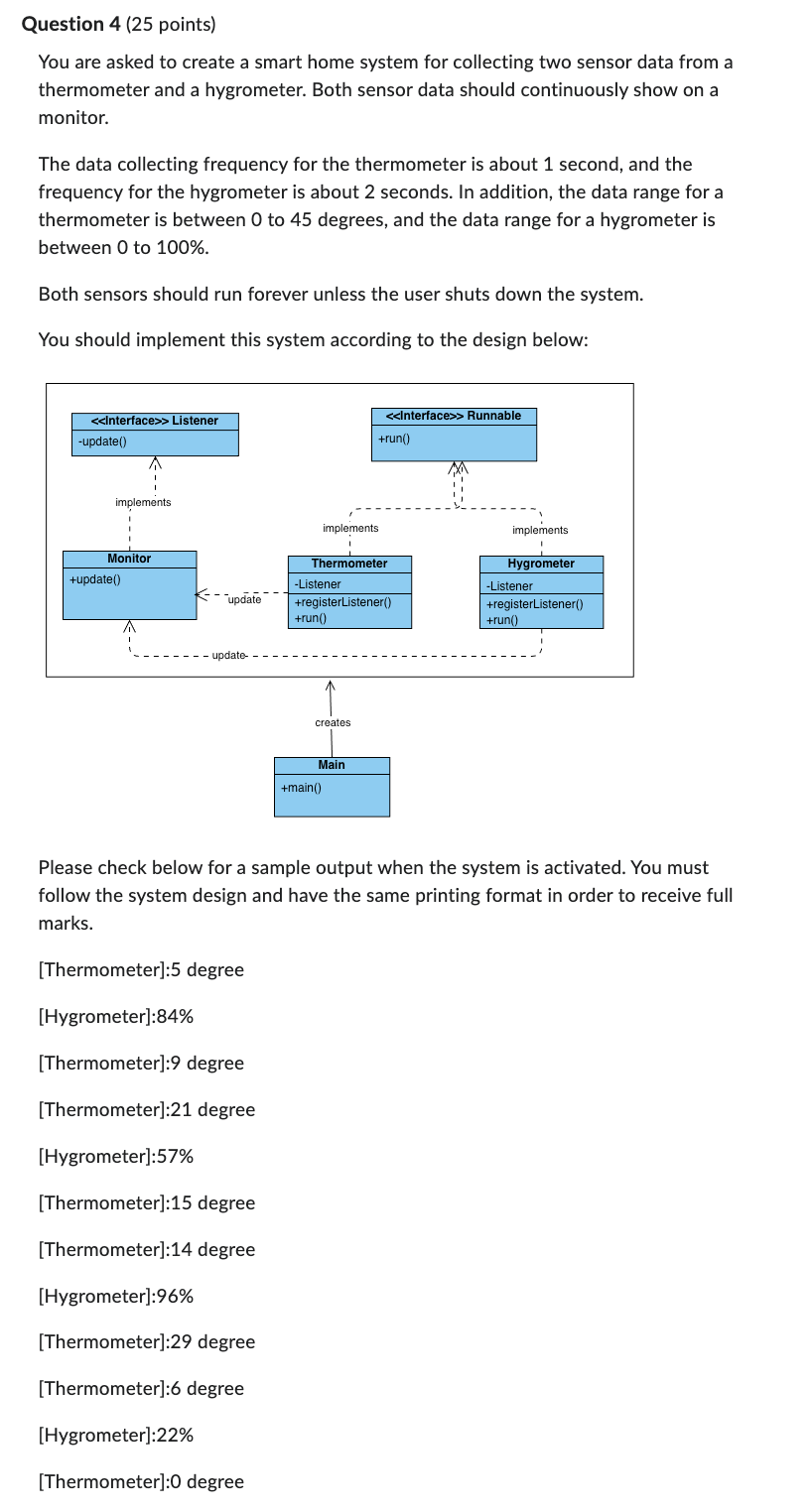Solved Question 4 (25 points) You are asked to create a | Chegg.com