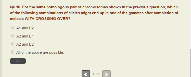 Solved Q6.10. For the same homologous pair of chromosomes | Chegg.com
