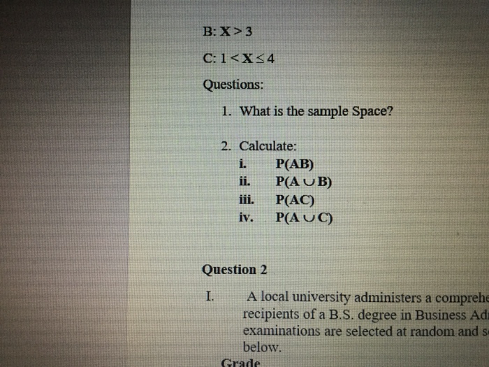 Solved Question 1 The following represents the probability | Chegg.com