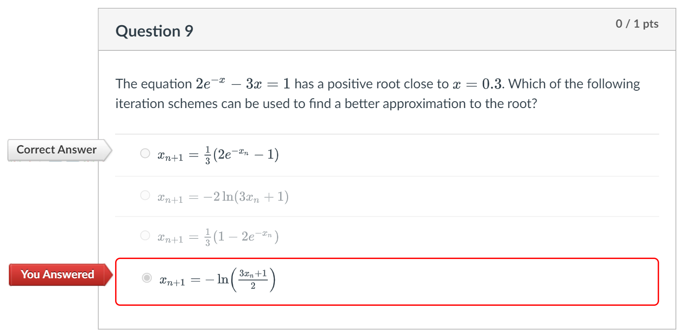Solved The equation 2e−x−3x=1 has a positive root close to | Chegg.com