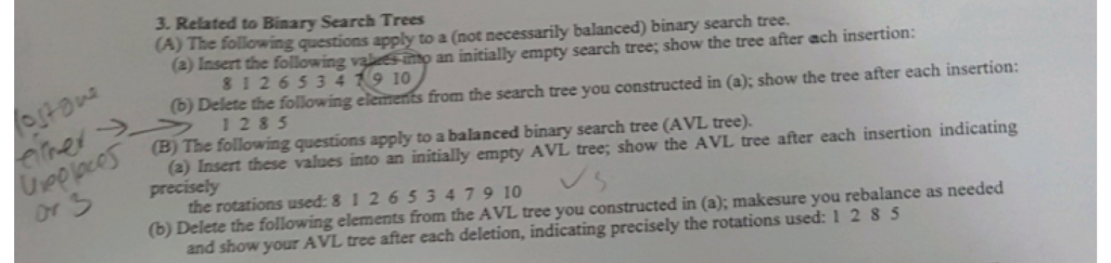 Solved 3. Related to Binary Search Trees (A) The following | Chegg.com