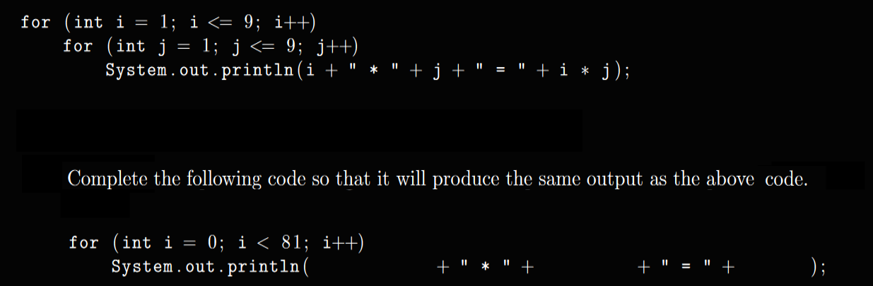 Solved i = 1; i