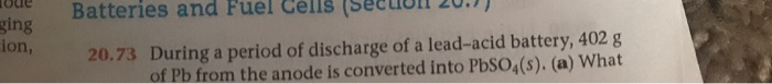 Solved mass of PbO2(s) is reduced at the cathode during this | Chegg.com