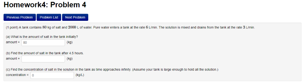 Solved Homework4: Problem 4 Previous Problem Problem List | Chegg.com
