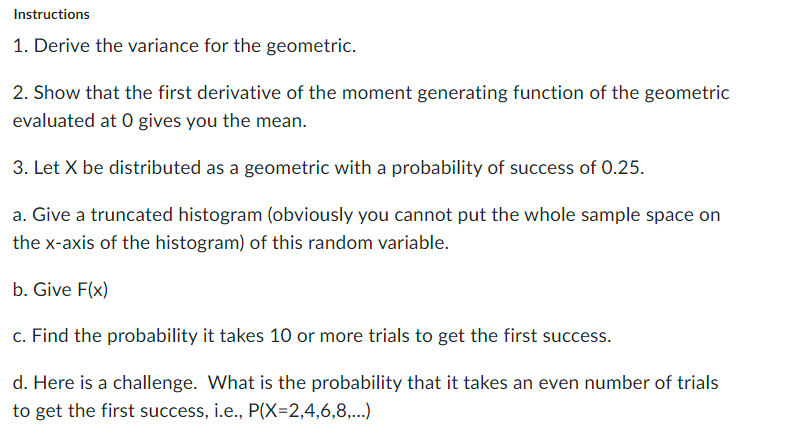 Solved It is wanting the derivation for variance of the | Chegg.com