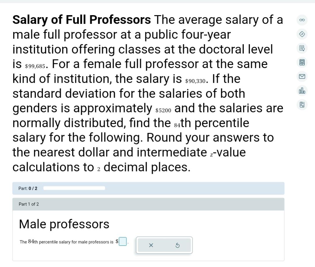 Solved Salary of Full Professors The average salary of a | Chegg.com